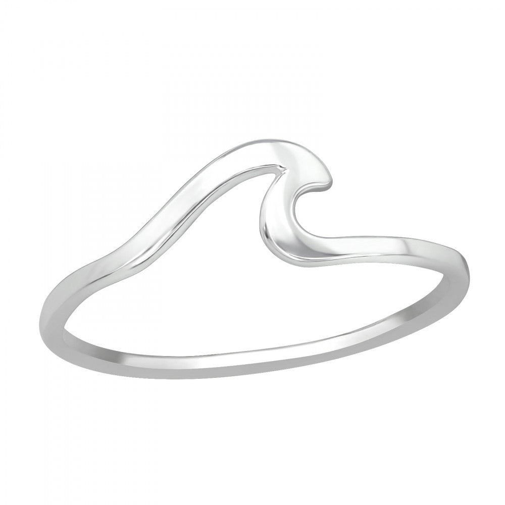 925 Silver Wave Band Ring - Minimalist Ocean-Inspired Stackable Jewell – Luna Mars Living