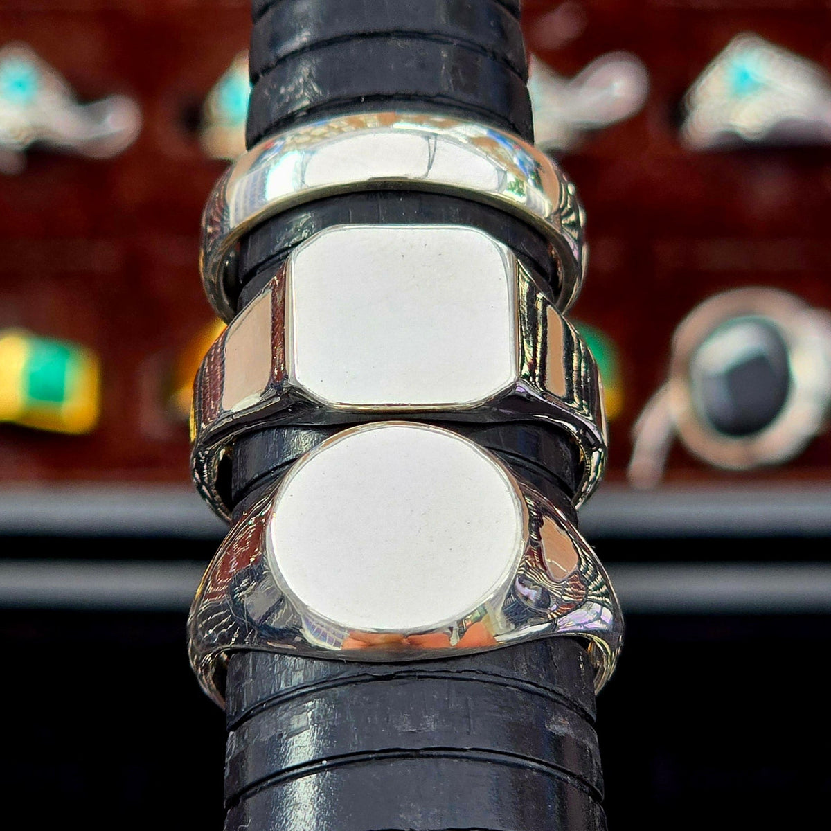 Classic Squared - Square Signet ring - 925 Silver - Stylish Square Sig ...